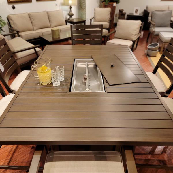 Counter Height Fire Pit Dining Table